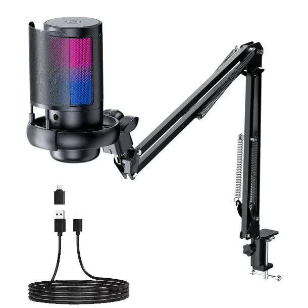Горячая распродажаКонденсаторный микрофон ME6S для геймеров, микрофон для киберспорта, стриминга, записи, USB-микрофон с выдвижной стойкой