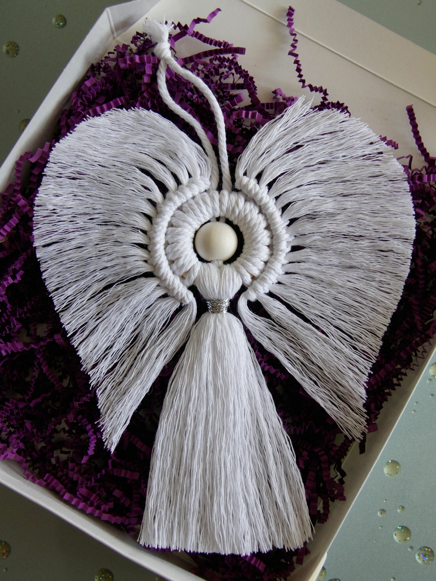 Оберег для дома украшение на стену макраме "Ангел-хранитель"