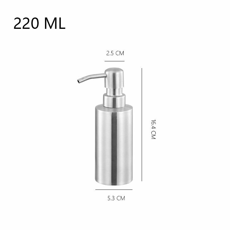 Настенный дозатор для мыла из нержавеющей стали, помповый флакон для шампуня