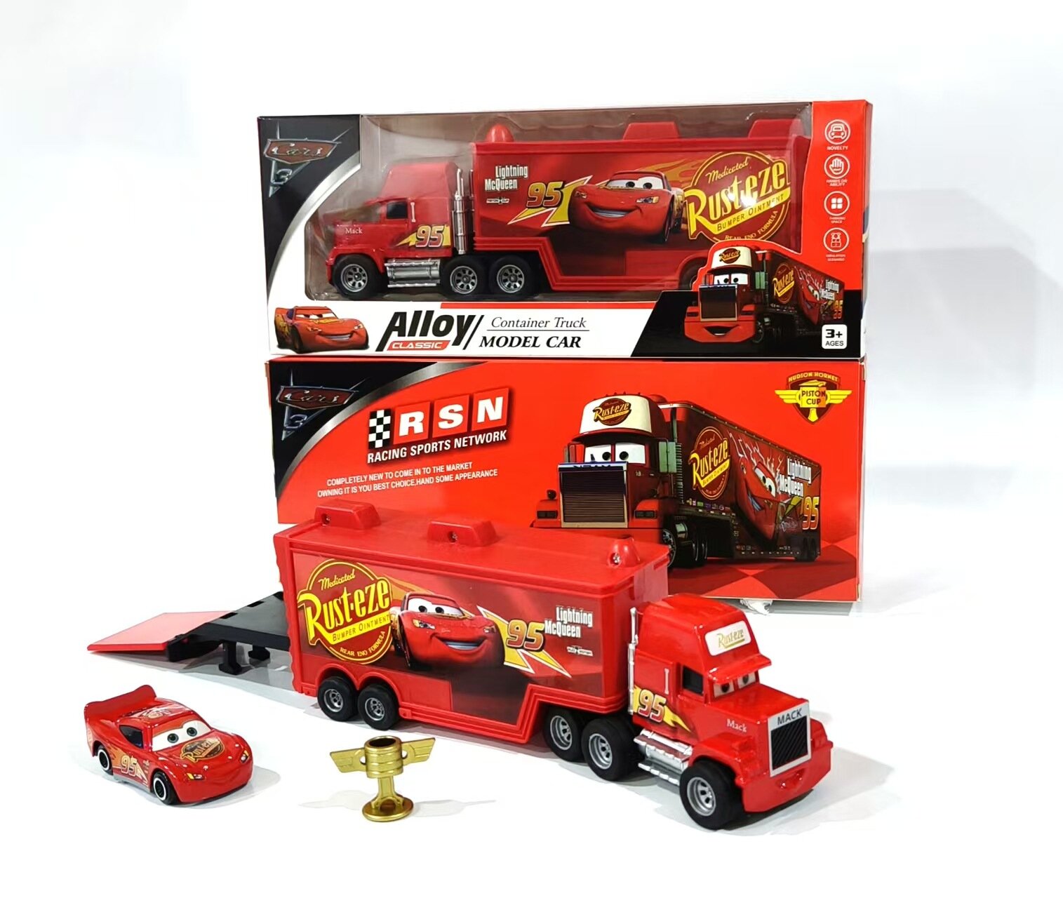 Машинки 3 Гонки Молния Маккуин Детская игрушка Скользящая металлическая машина Черный Шторм 2 Литая машина Подарок для мальчика