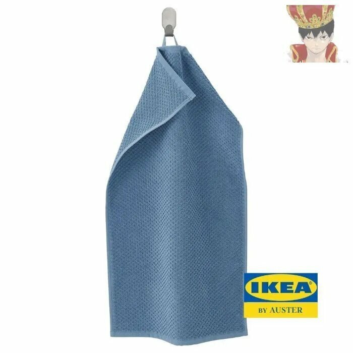 IKEA Полотенце для лица, рук gulvial, Хлопок, Вата, 40x70 см, серый, голубой, 1 шт.