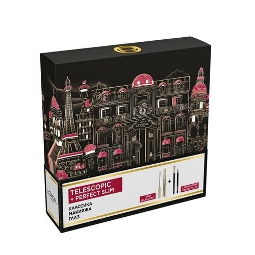 Подарочный набор L'Oreal Paris для макияжа глаз: Тушь для ресниц Telescopic и лайнер для глаз Perfect Slim