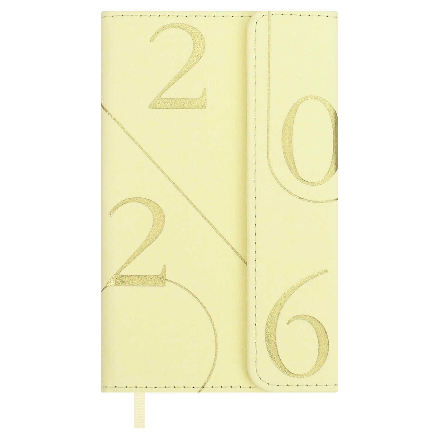 Еженедельник датированный 2026 год, 64 листа, 95х155 мм "Бьянчини", желтый