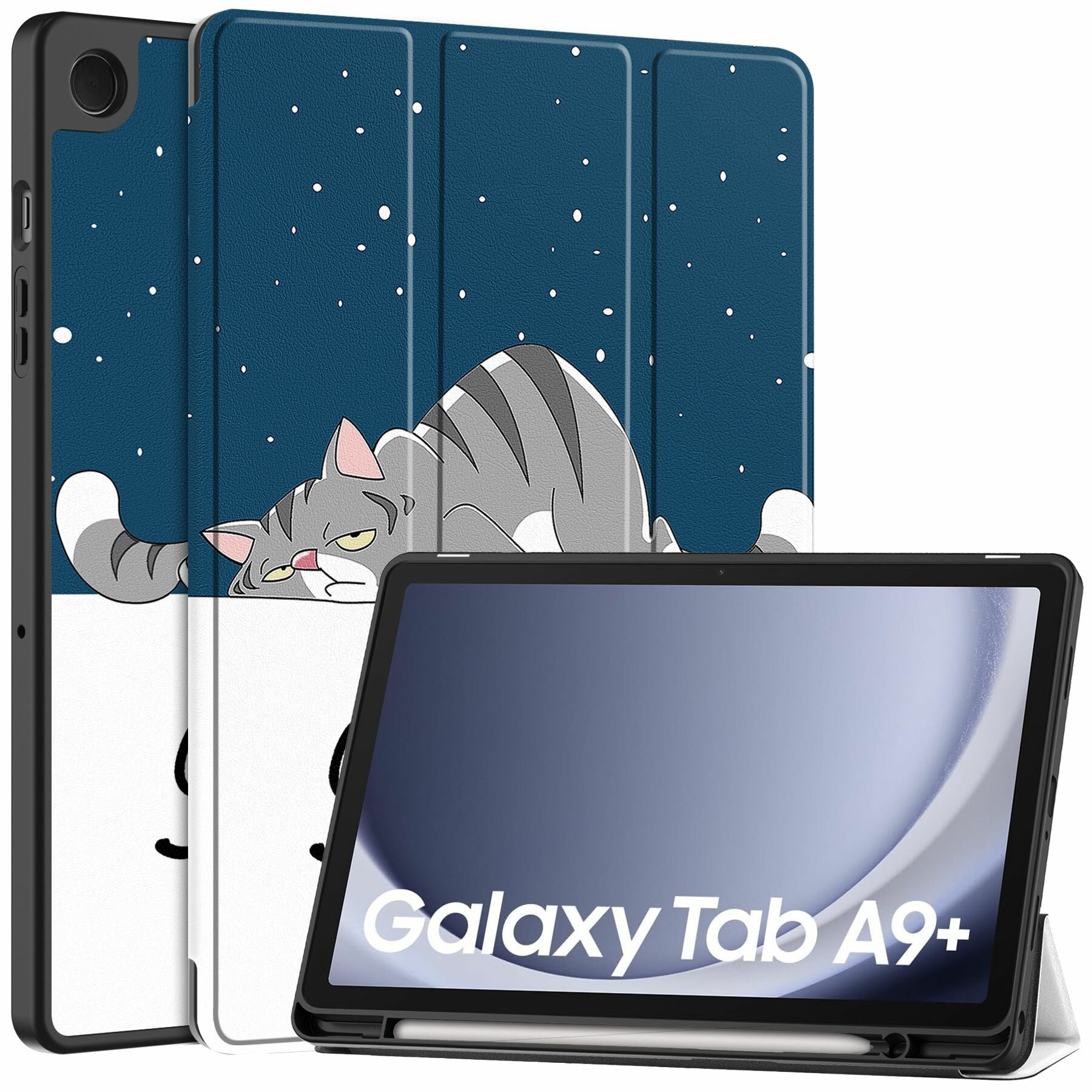 Чехол для Samsung Galaxy Tab A9 Plus (X210, X215, X216) 11.0" с магнитом, черный / Самсунг Галакси Таб А9 Плюс