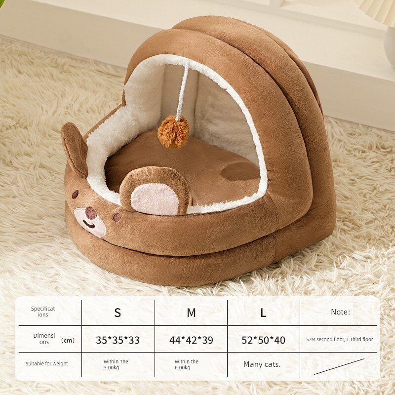 Будка для маленьких собак на все сезоны, летняя лето для домашних животных Тедди Бишон, полузакрытая зимняя теплая