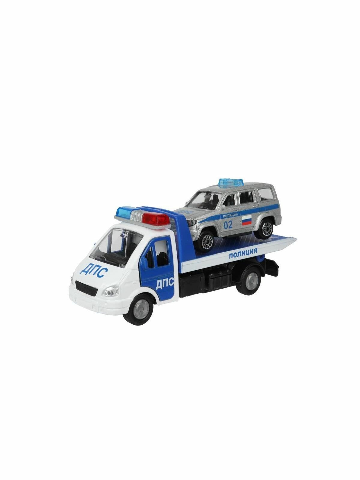 Набор детский Эвакуатор 13 см и машинка 8 см Полиция