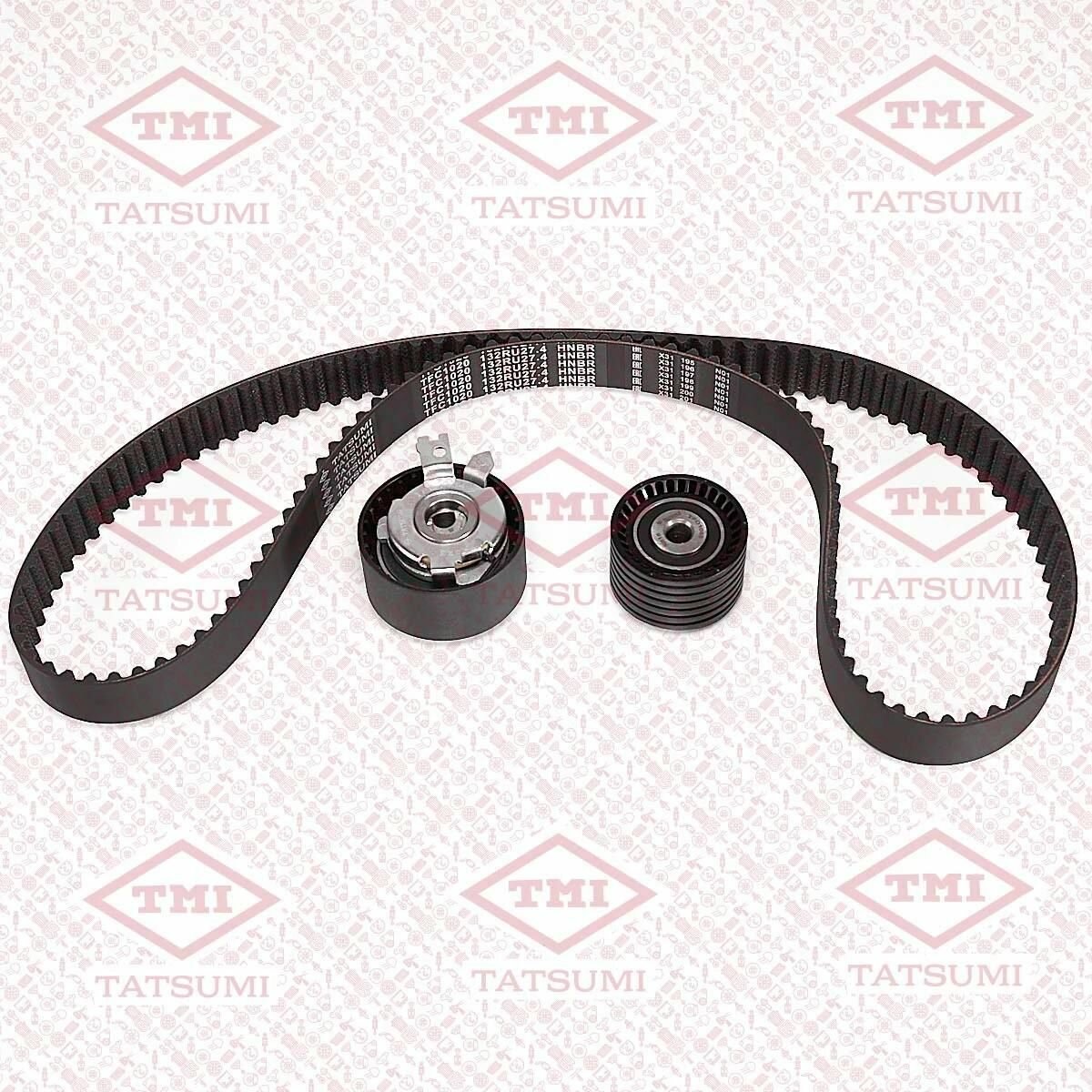 Комплект ГРМ TATSUMI ремень 132 зуб, 27 мм и 2 ролика, Renault Logan, Duster, Clio, Laguna, Megane 97- (TFE1042)