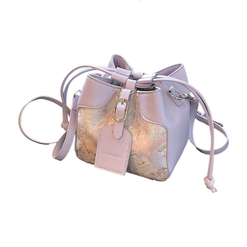 Фиолетовая сумка-ведро из искусственной кожи, Purple