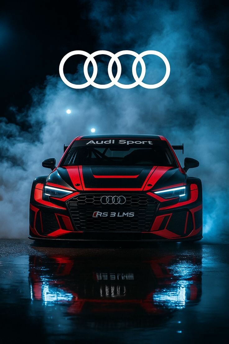 Алмазная живопись "Автомобиль Audi", 5D, круглая, 40x50 см. Произведено компанией Brose Art.