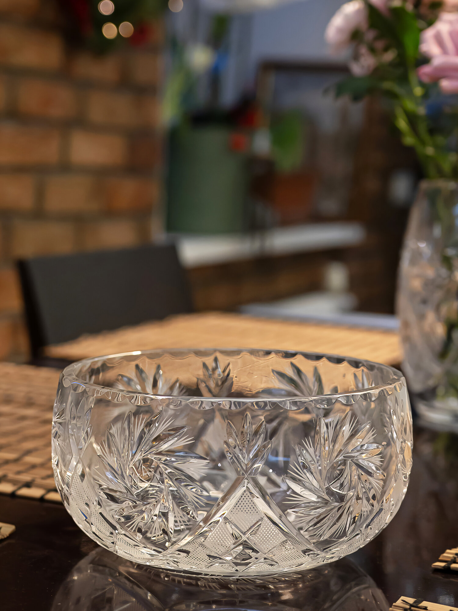 Ваза-салатник хрустальная для сервировки стола, Неман 1000/1, 6022/1