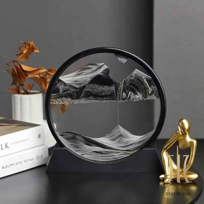 Картина песочная 3D интерьерная в белый рамке / Песочные часы антистресс / подарк