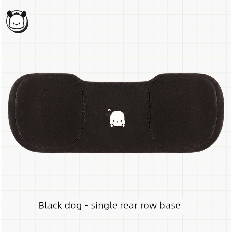 Подушка для заднего сиденья автомобиля с кроличьим мехом и вышивкой Patchy Dog, черный, 1 шт