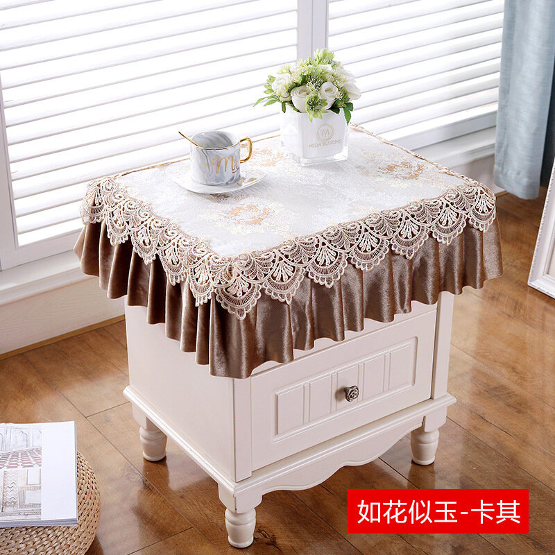 Европейский стиль кружевной чехол для прикроватной тумбочки, чехол для холодильника, простой современный тканевый чехол от пыли для спальни