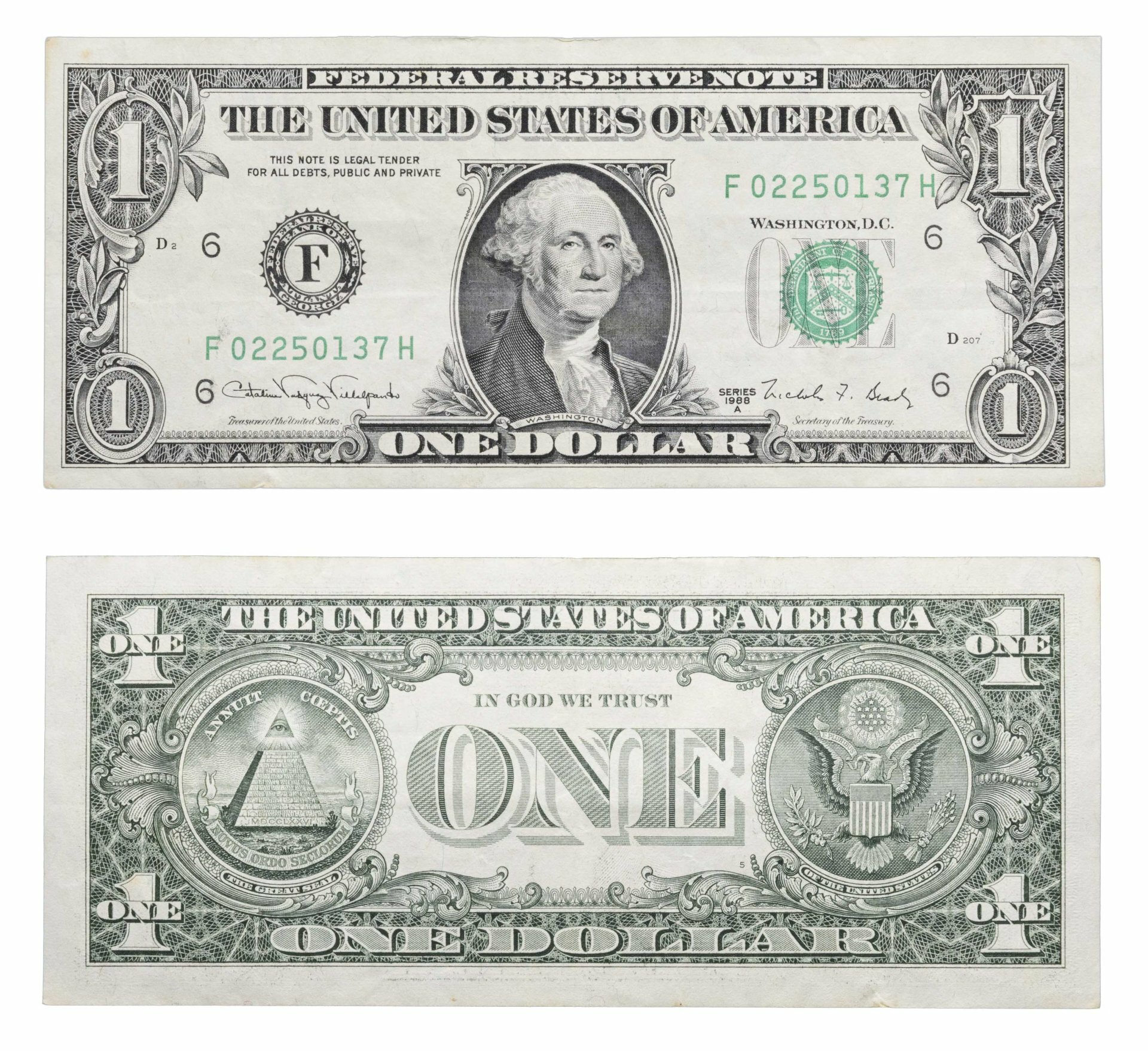 США 1 доллар 1988A Pick 480b F-Атланта