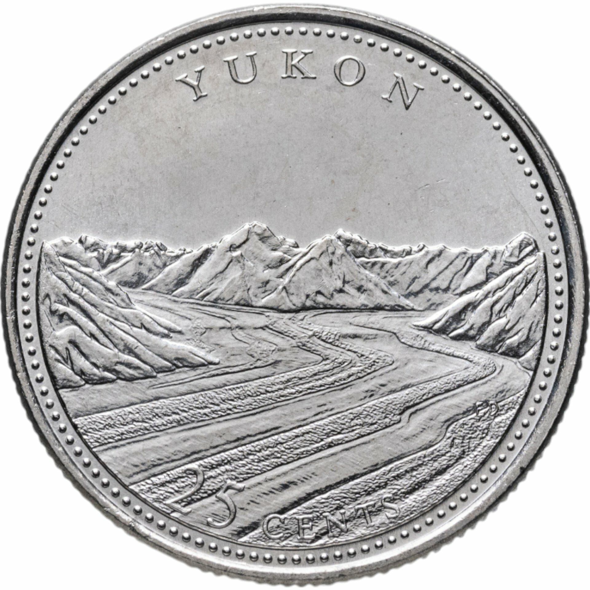 Канада 25 центов cents 1992 "125 лет Конфедерации Канада - Юкон", Никель, в сохранности UNC