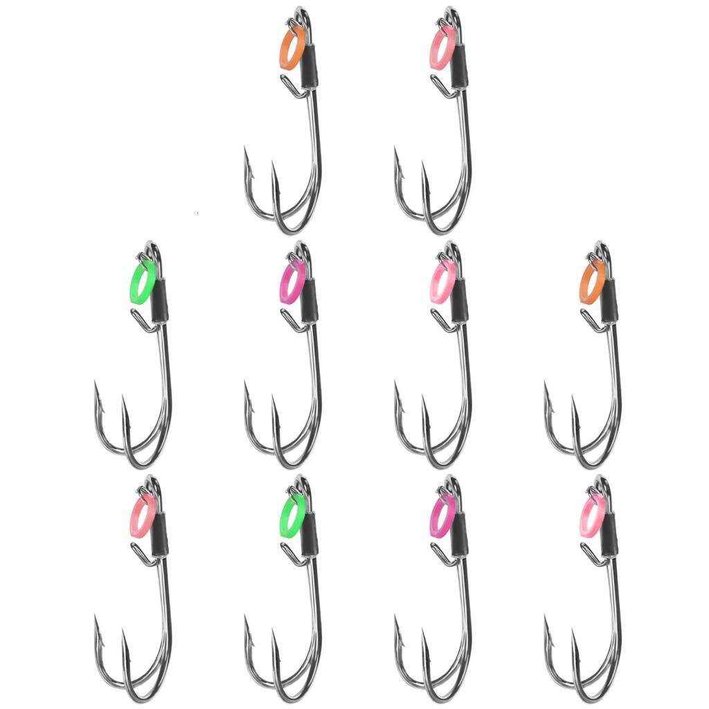 10 лотков Мягкого Крючка для Ловли Кальмаров с Двойной Приманкой для Морских Лодок