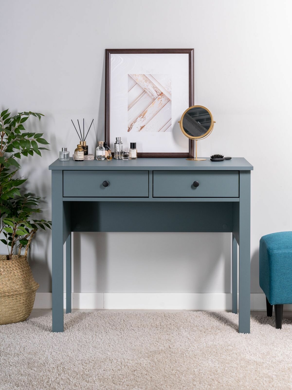 Стол туалетный Сага, 92х45, темно-бирюзовый, ГУД лакк