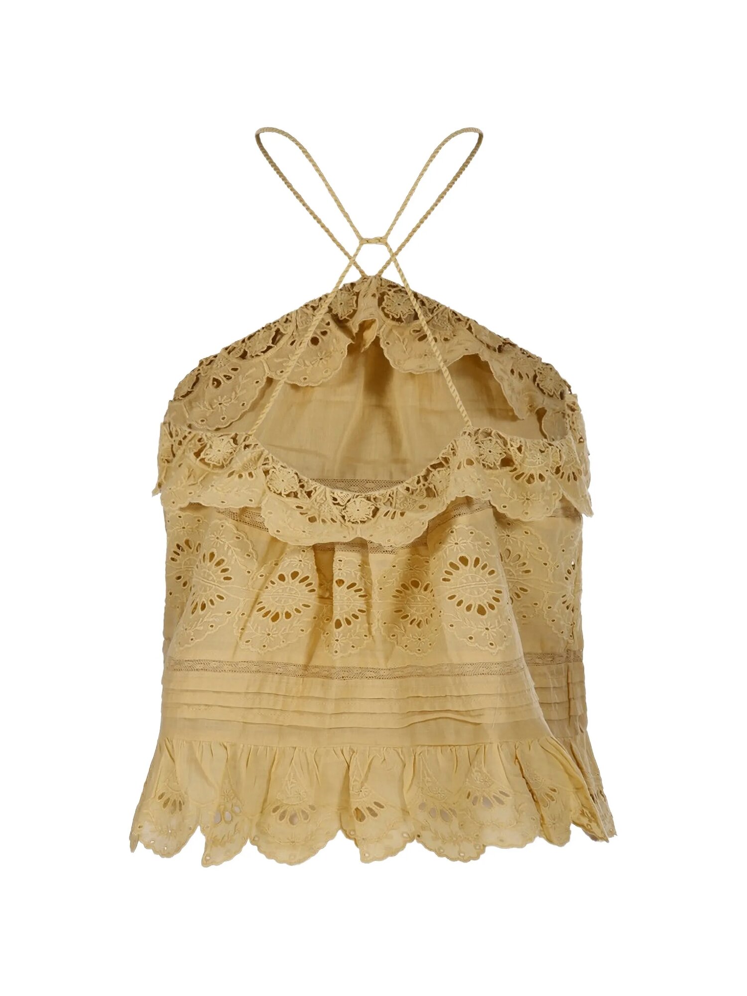 Топ Isabel Marant Eyelet ruffled top, размер 40, разноцветный — фото 1