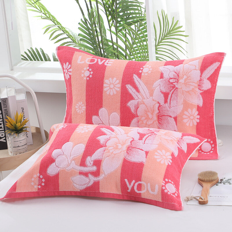 Набор подушек и полотенец из чистого хлопка, утолщенные и увеличенные, для взрослых, свадебные, полностью хлопковые, старинные махровые полотенца для дома, впитывающие пот