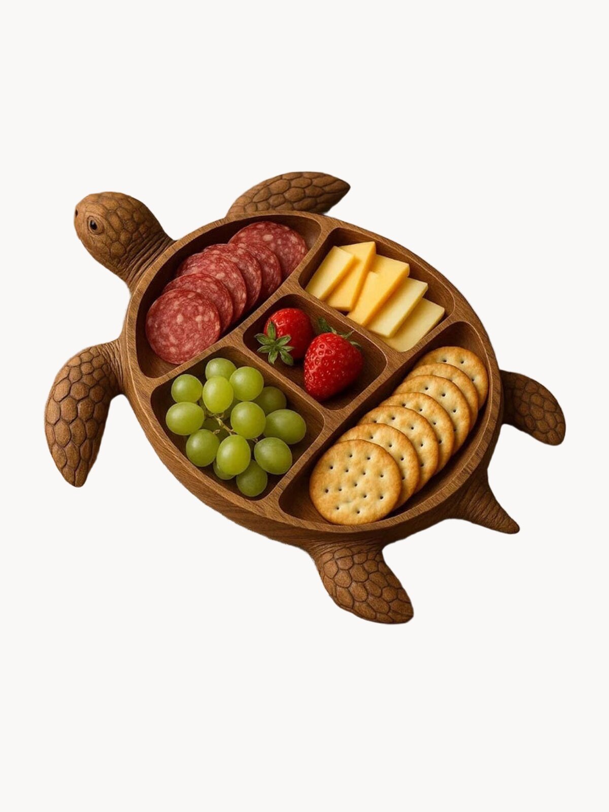 Поднос для черепах, фарфор, с бамбуковой подставкой, 27 см х 26 см х 3.3 см