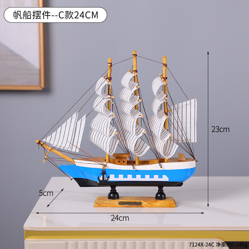Распродажа фабрики: средиземноморский парусник, гладкая симуляция плавания, маленькая деревянная лодка, декор для домашнего винного шкафа, окна, скандинавский стиль, оптовая продажа
