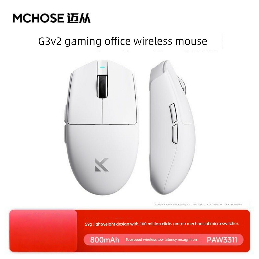 Беспроводная мышь MCHOSE G3 V2Pro, перезаряжаемая, для игр и офиса, с сенсором PAW3395, три режима подключения: