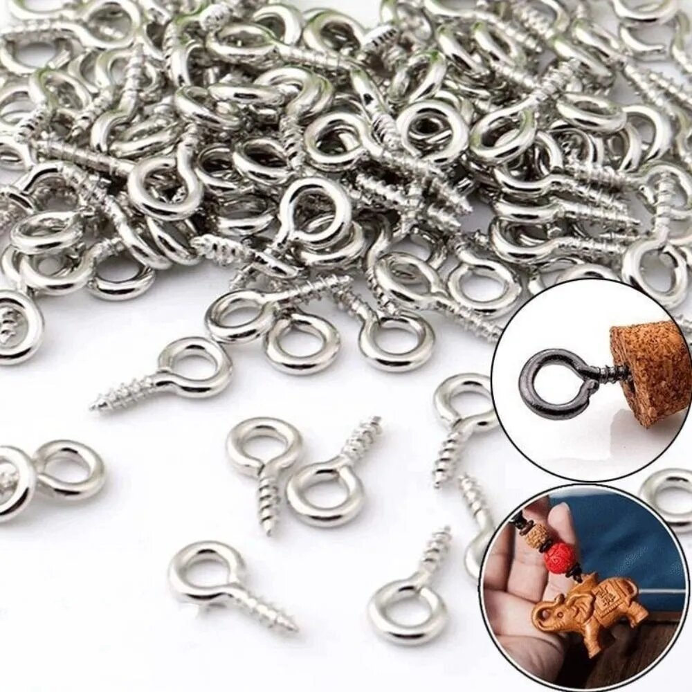 Крошечные винтовые крючки, застежки для глаз с резьбой 8 мм, аксессуары, 300 шт.
