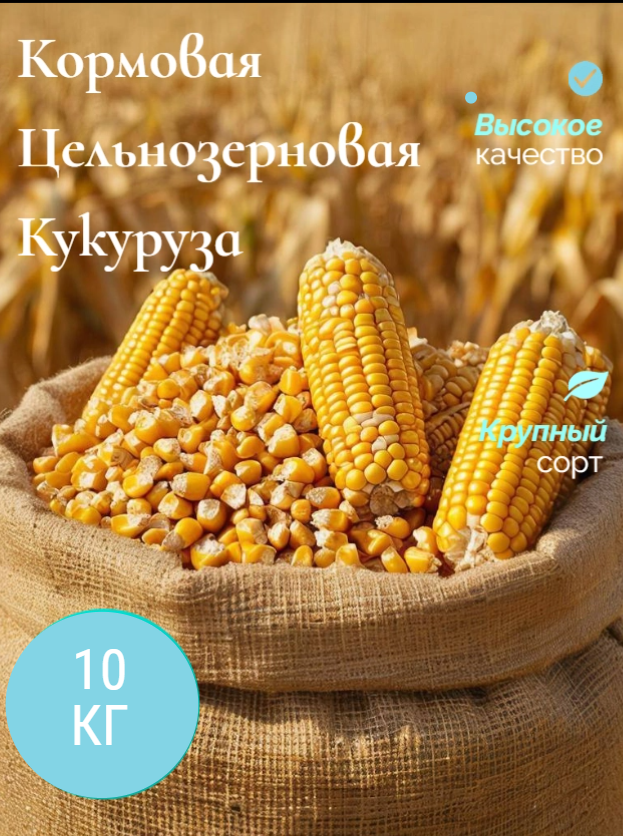 Кукуруза кормовая "Экологично", для КРС, свиней, птицы, 10 кг