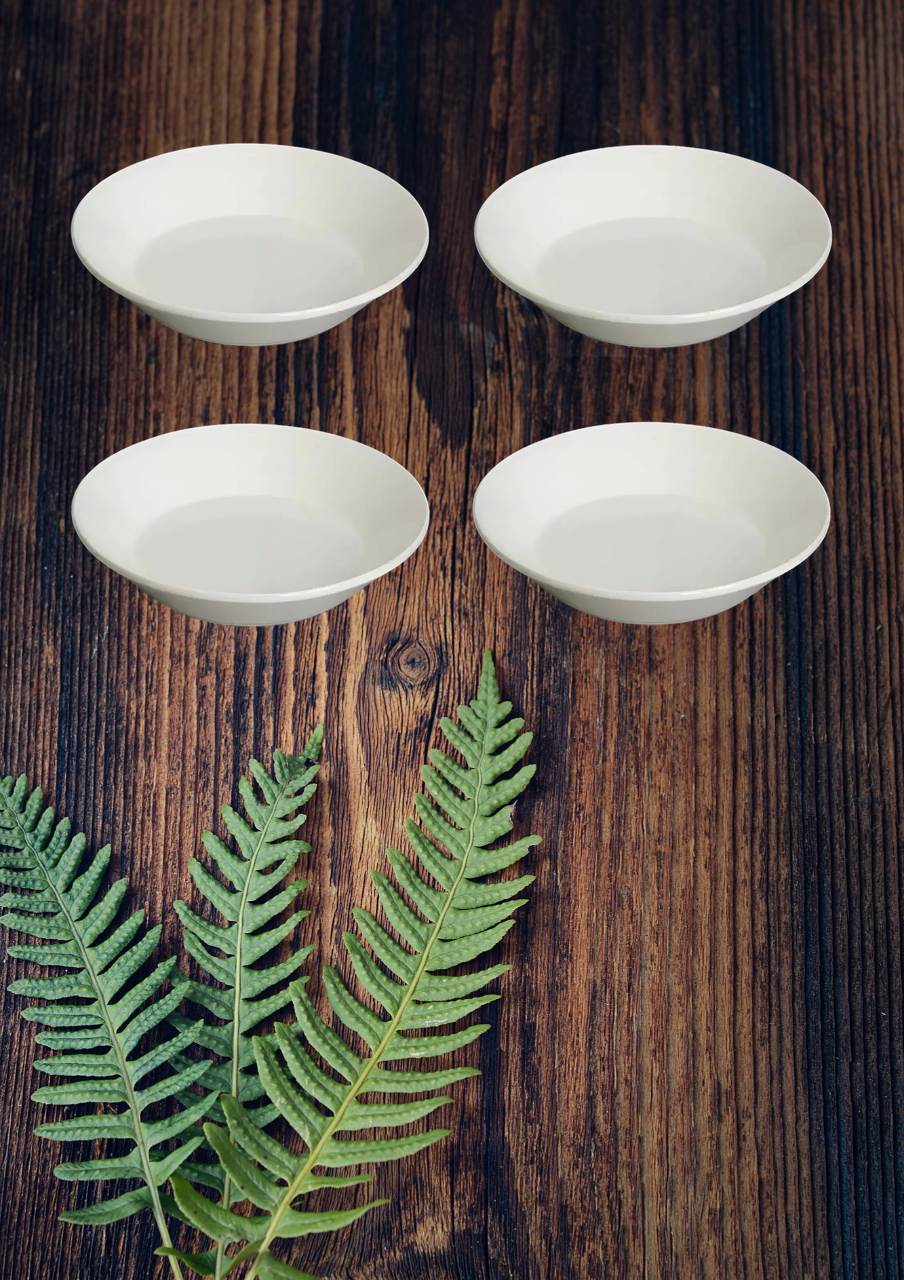 Блюдце глубокое 14 см 4 штуки Белое Дулевский фарфоровый завод