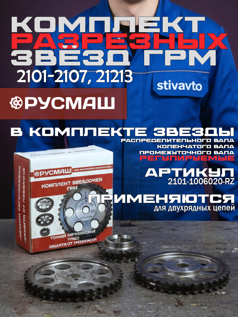Комплект звездочек ГРМ 2101-2107 разрезных