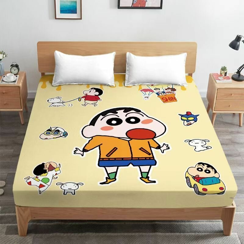 Простыня с изображением Шин-чана для детей, милый мультяшный дизайн, приятная для кожи и мягкая, одинарный чехол для матраса Simmons, двойной защитный чехол для кровати.