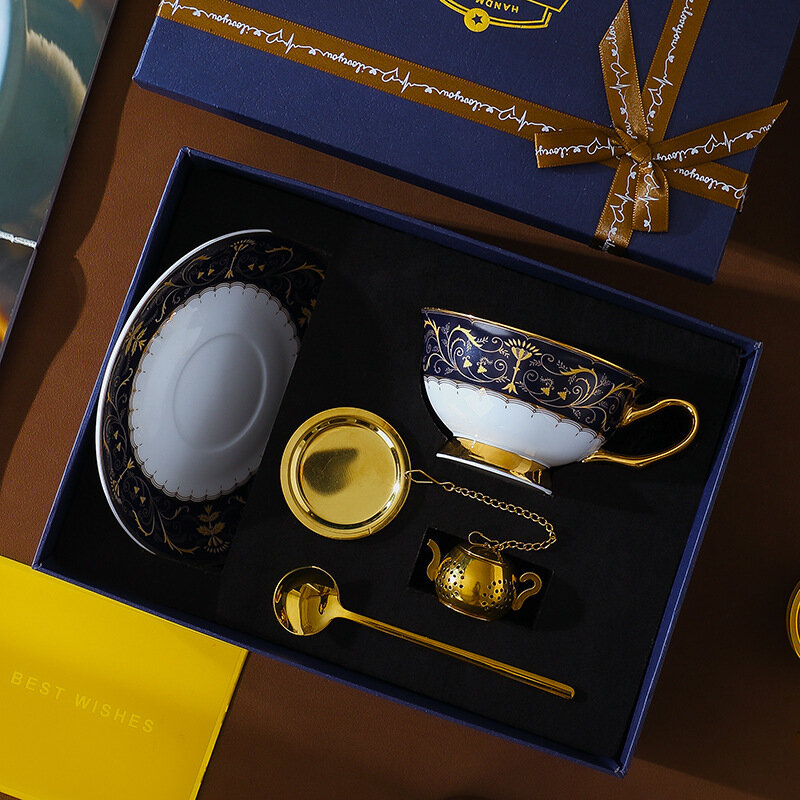 Высококачественный европейский стиль керамическая костяная фарфоровая кофейная чашка и блюдце, ретро британский набор для послеобеденного чая, чайная чашка в подарочной коробке