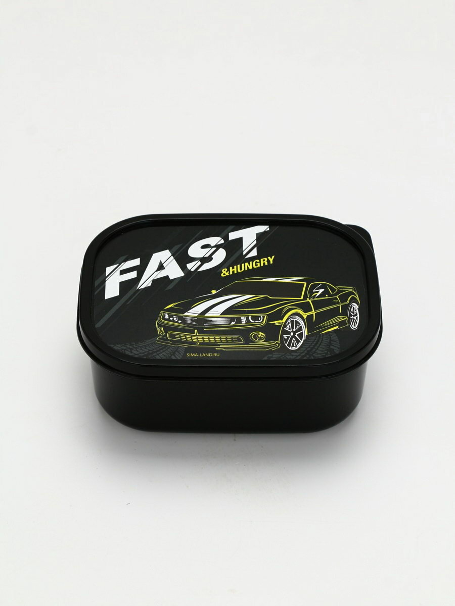 Ланч - бокс прямоугольный Fast, 500 мл, цвет: чёрный, форма: прямоугольник, 2 шт. — фото 1