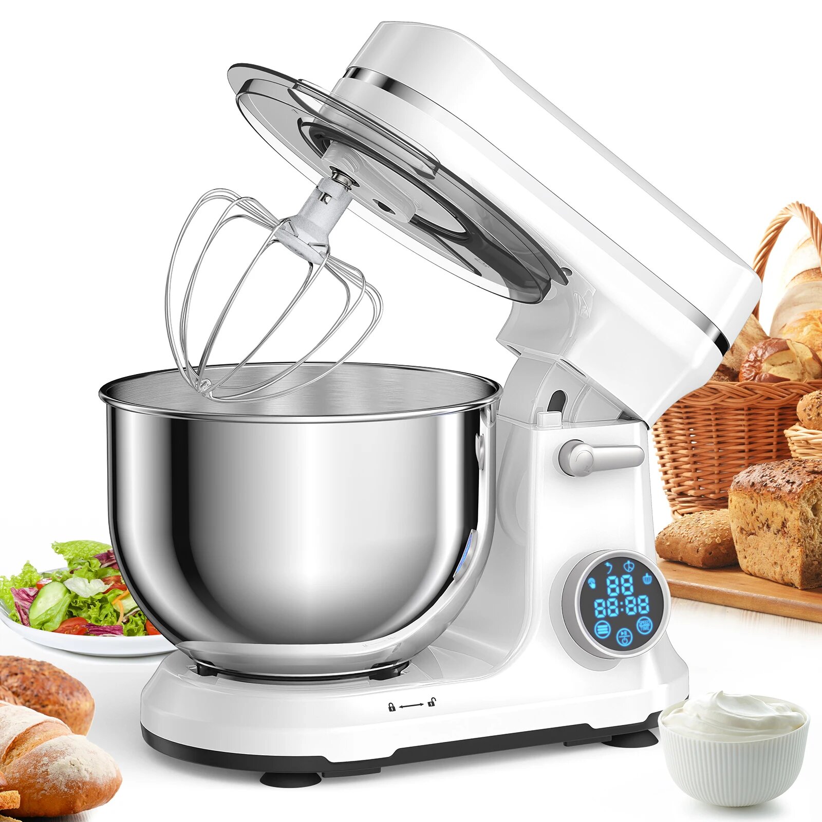 Эксклюзивный кухонный миксер BioloMix 1200 Вт, модель BM602E в белом цвете