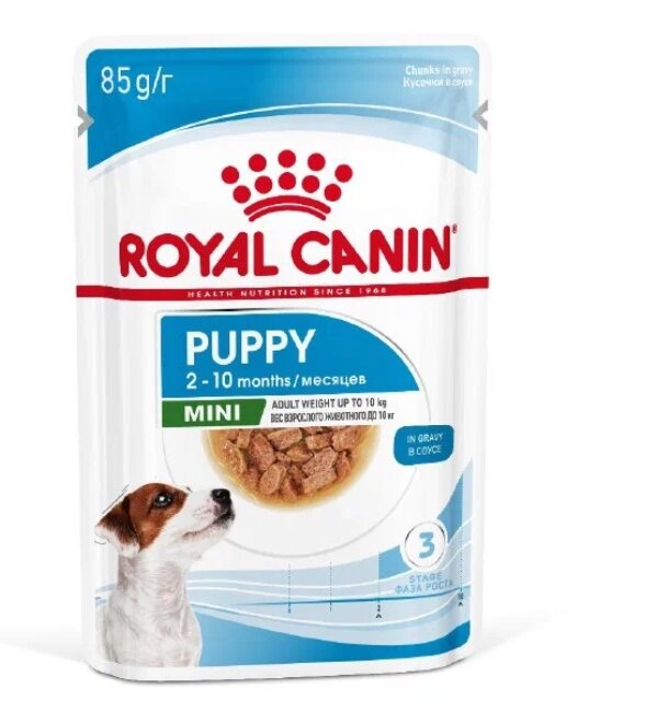 Royal Canin Для щенков собак мелких размеров с 2 до 10 месяцев кусочки в соусе, 0.085 кг