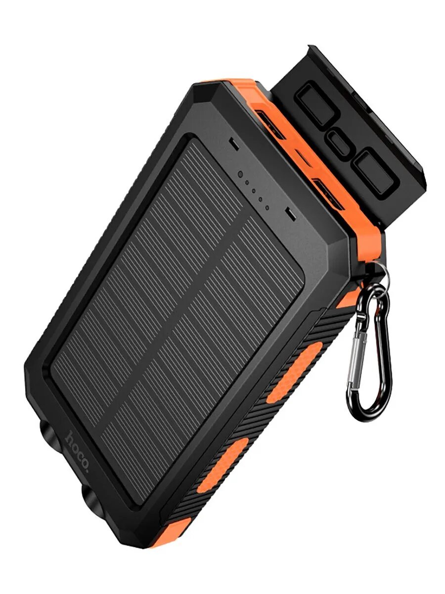 Внешний аккумулятор Hoco J164 8000mAh, с солнечной панелью, черный / повербанк для смартфона, планшета, наушников, часов и пр
