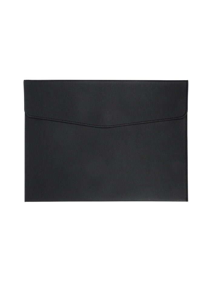 Папка-конверт на кнопке, формат А4, кожзам, чёрная