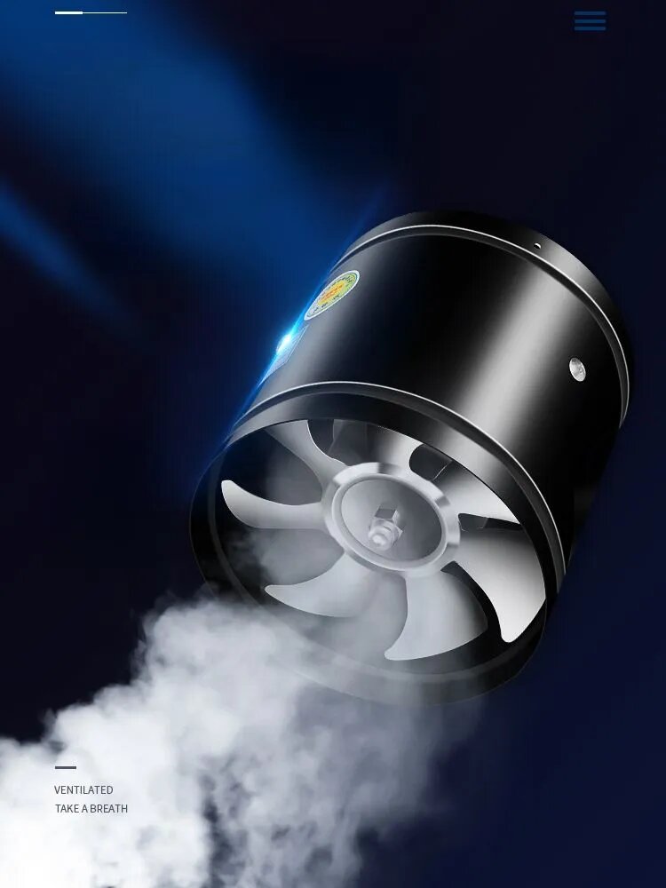 Вентилятор канальный металлический черный 140 мм для вытяжной вентиляции