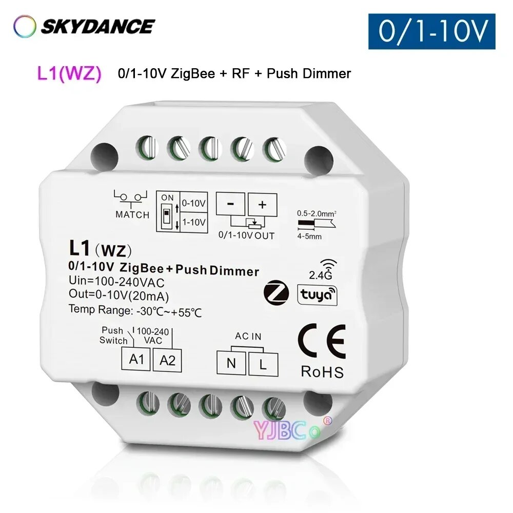 0/1-10V ZigBee + RF + Push Dimmer L1(WZ) — фото 1