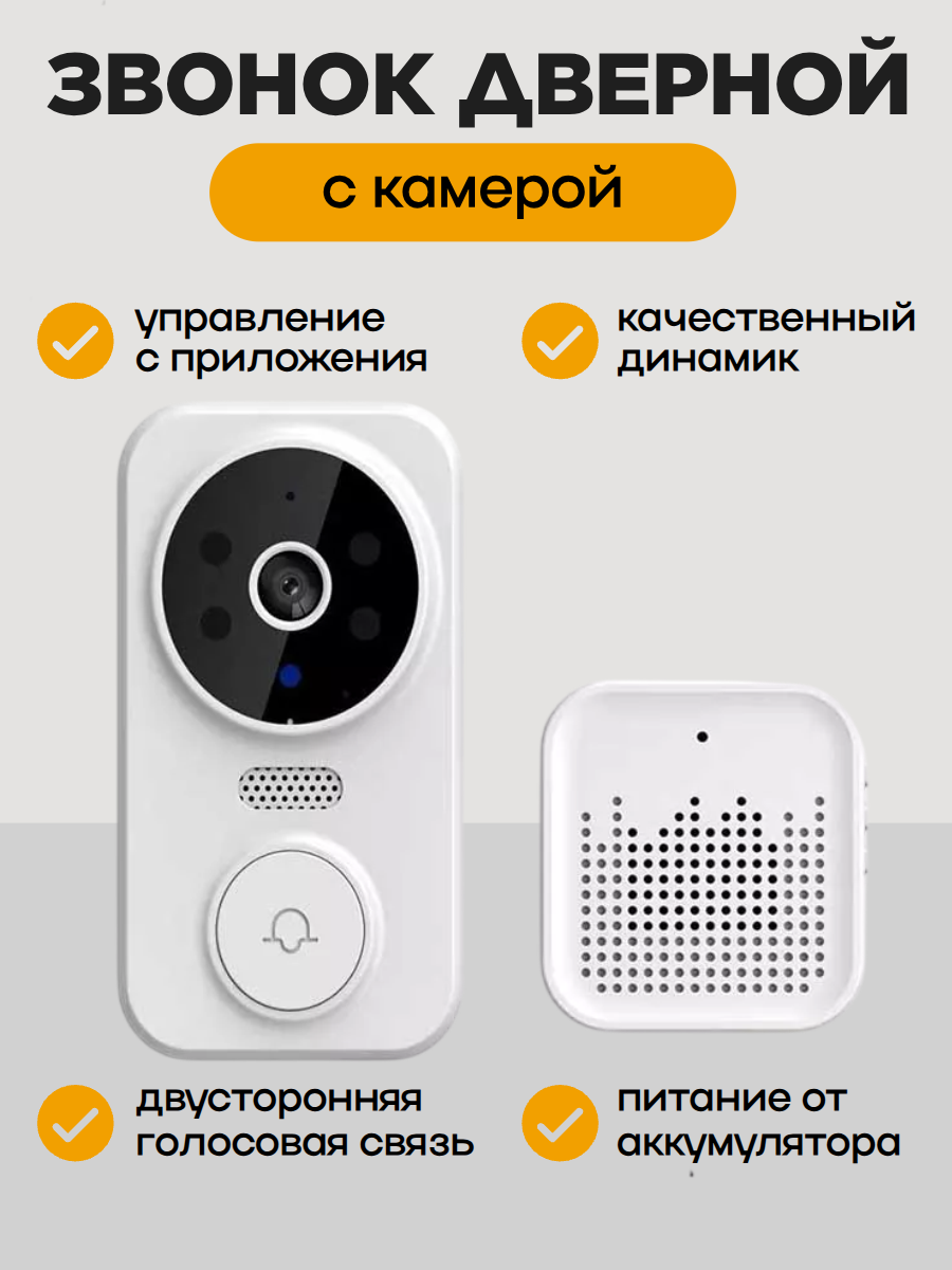 Умный дверной звонок с камерой ночного видения