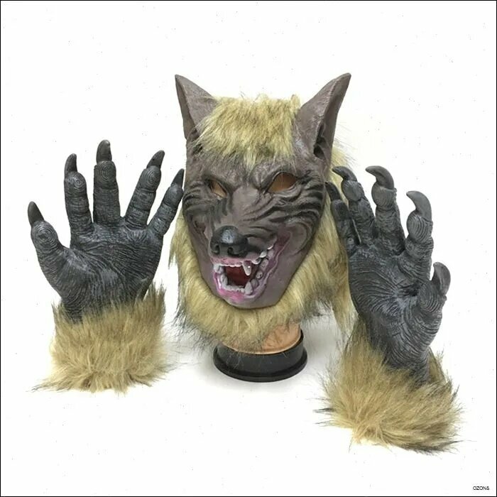 Маска карнавальная на хэллоуин, маскарад, вечеринку, косплей "Волк - оборотень"
