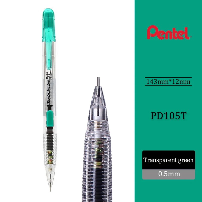 Pentel Techniclick Mechanical Pencil PD-105T Classic Side Press Active Pencils 0.5mm Student Writing Stationery School Supplies