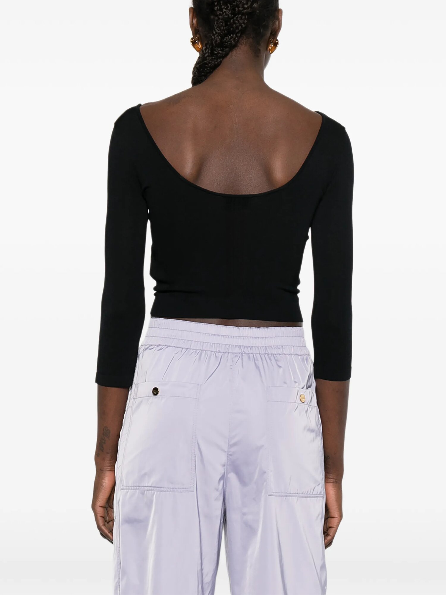 Свитер Elisabetta Franchi Logo-plaque sweater, размер 42, , black/black — фото 1