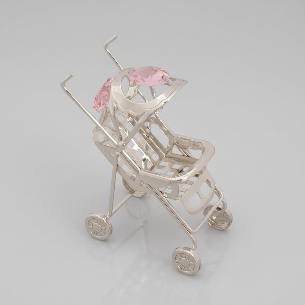 Фигурка Детская коляска посеребр. с цв. кр. A1976395 Crystal Temptations, Металл, кристалл