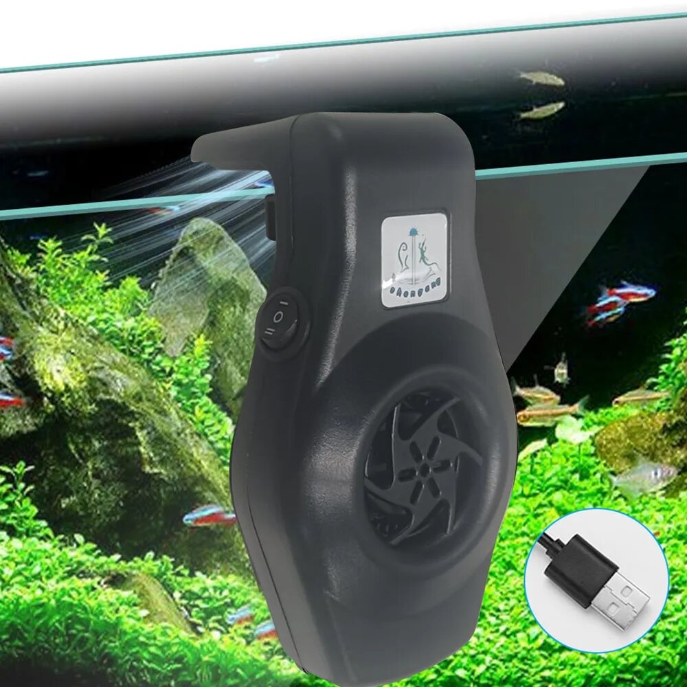 Охлаждающий вентилятор для аквариума с USB-кабелем, Мини-аквариумный охладитель для мини-аквариума с рыбками