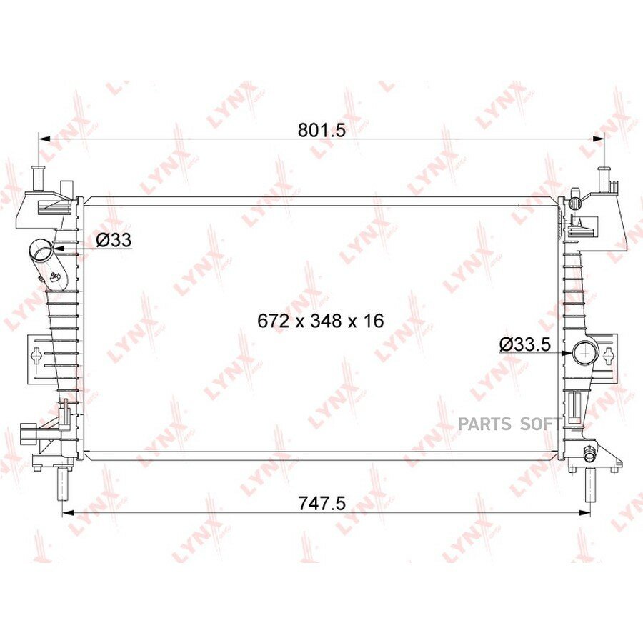 Радиатор охлаждения FORD Focus III 1.6 10> / C-Max II 1.6 10> от официального дистрибьютора, LYNXAUTO, артикул RB1035