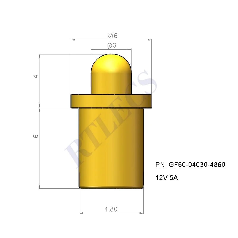 Фланцевый пружинный разъем Pogo Pin RTLECS OD60 65 69-x