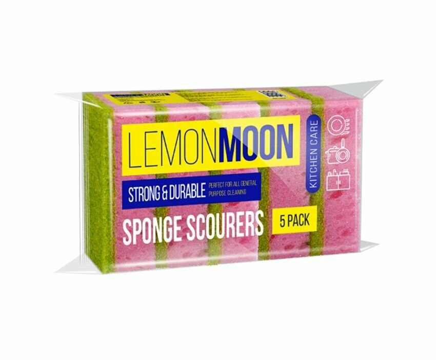 Губки Нхк Lemon Moon для посуды Крупнопористые 100х71х29 5шт, 1упаковка