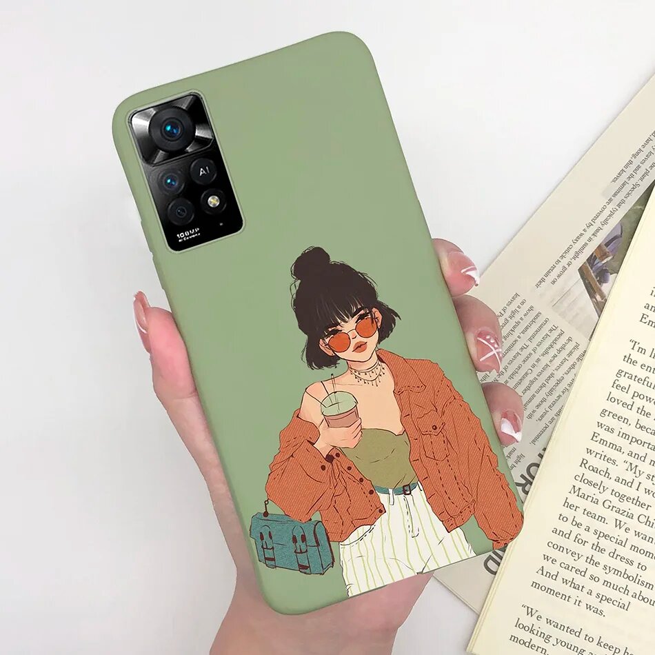 Чехол Redmi Note 11 Pro MG17, силиконовый, с принтом
