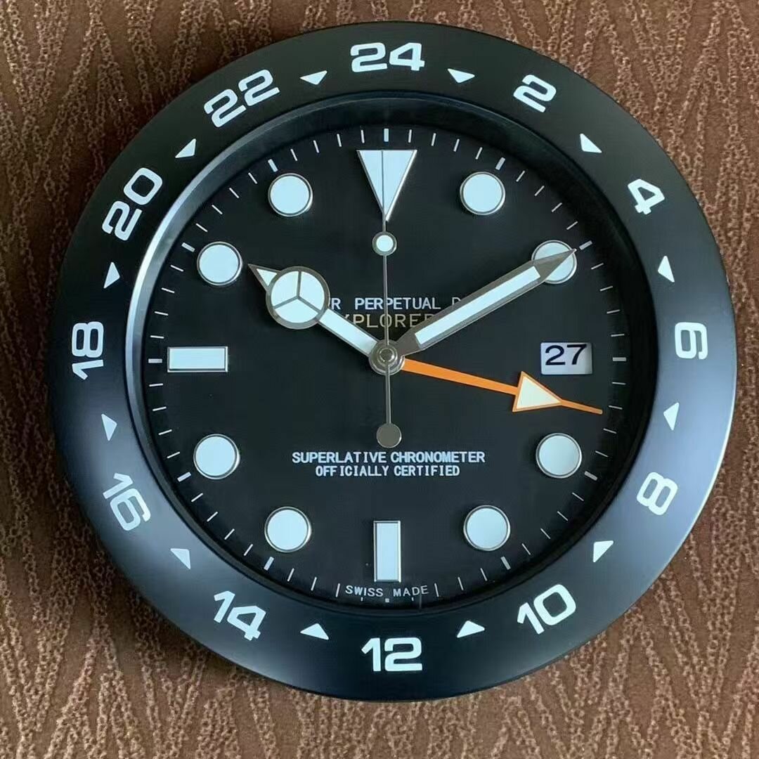 Настенные часы Rolex Shenzhen Swiss 14inch в металлическом корпусе со светящейся бесшумной залом, подходящие для